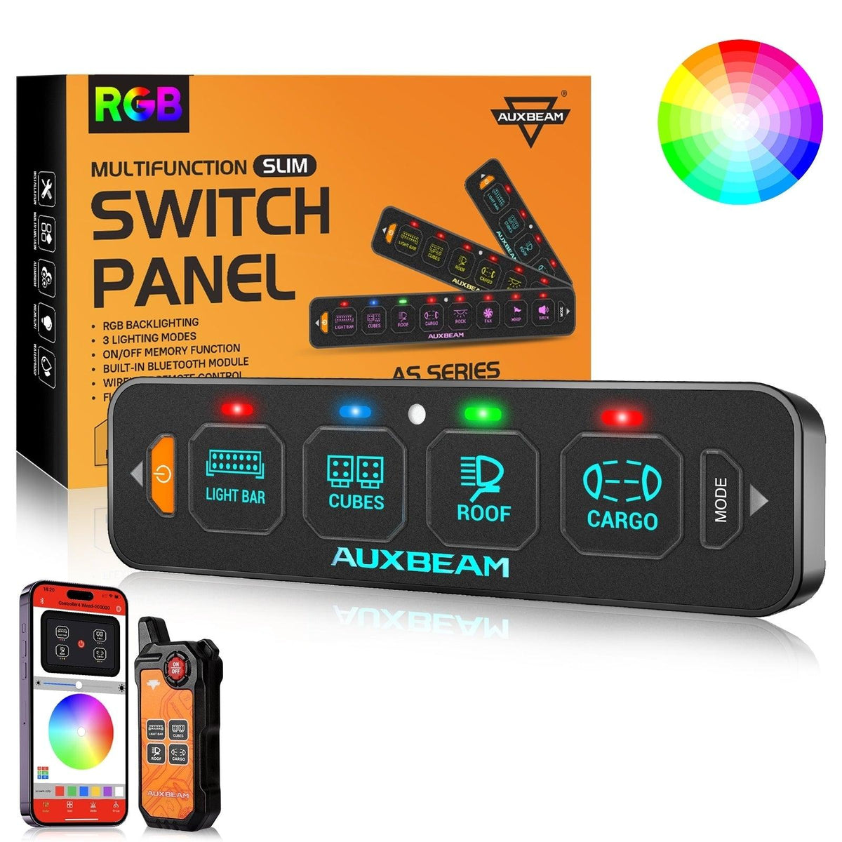 AS Series 4/6 Gang RGB Slim Switch Panel with APP&Remote Control, Togg ...