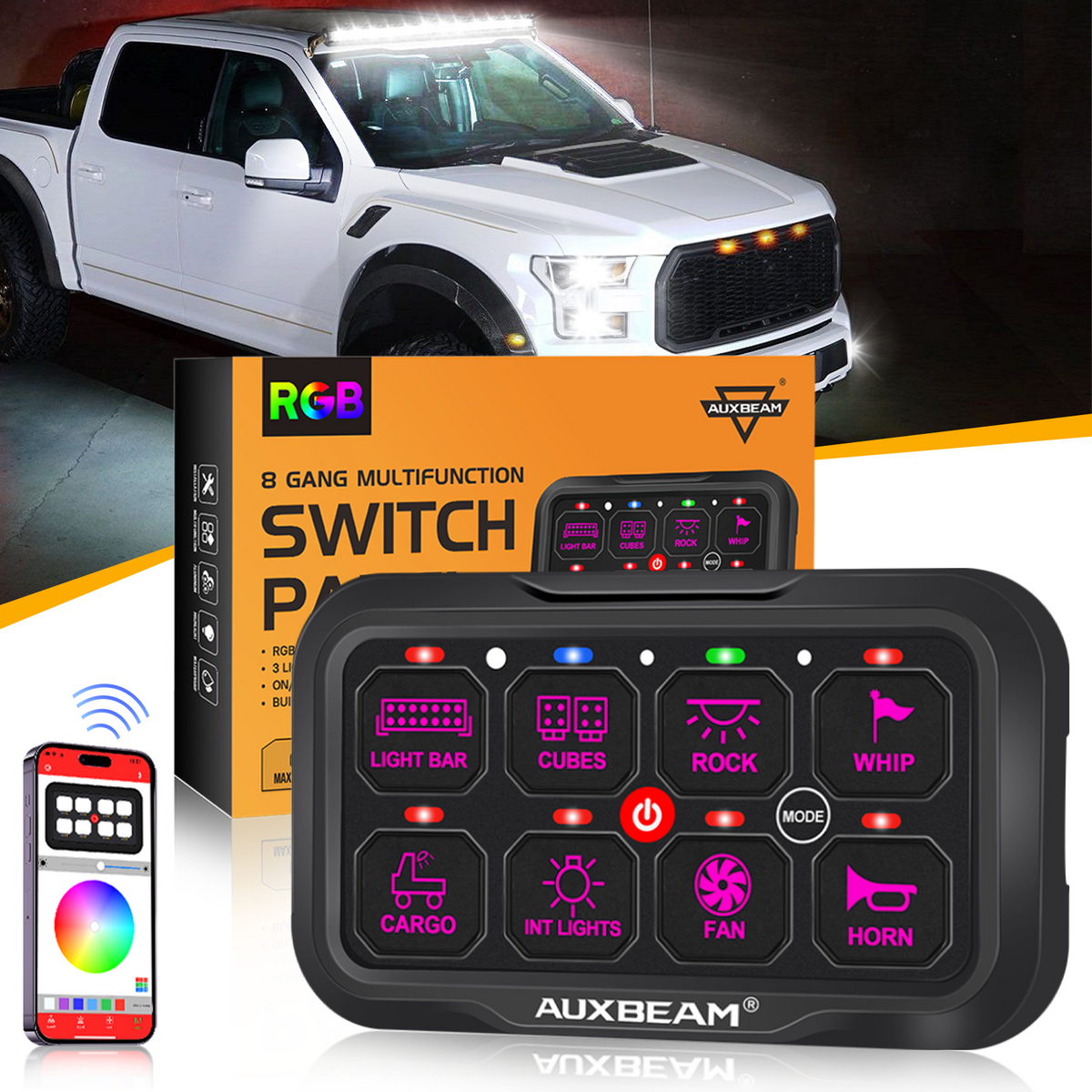 Auxbeam switch panel f150 | 8 Gang Switch panel for FORD F150 F250 F350 ...